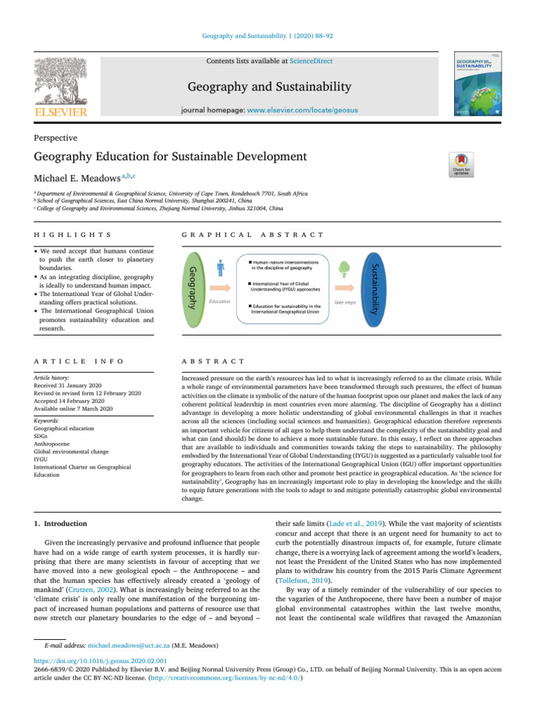 1 s2.0 S2666683920300018 Main | PDF | Geography | Sustainability