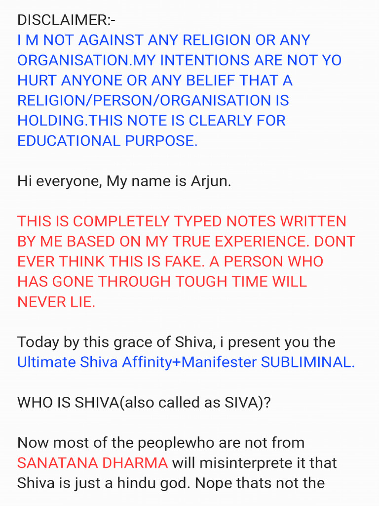 Ultimate Siva Manifester | PDF