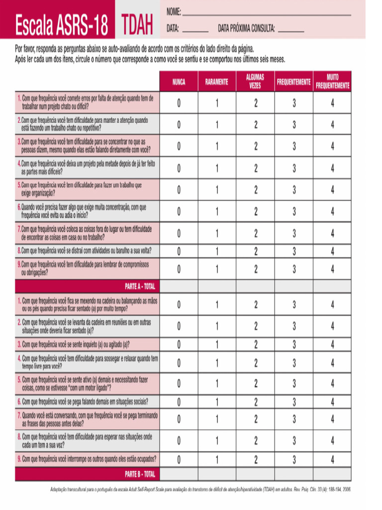 Asrs18 Tdah Escala | PDF