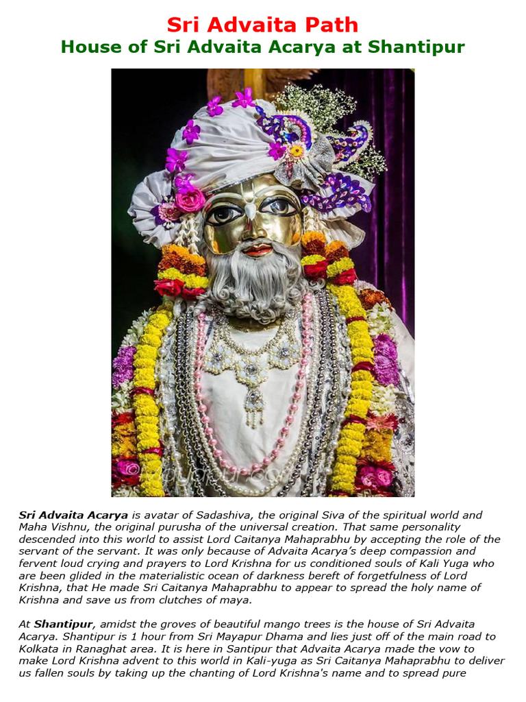 Sri Advaita Acarya and Shantipur Yatra | PDF | Vaishnavism Sri Advaita Acarya and Shantipur Yatra | PDF | Vaishnavism