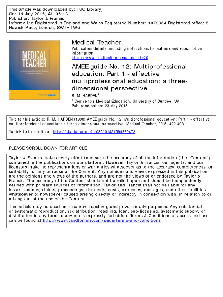 AMEE Guide 12-Multiprofessional Education-Part 1 - Effective ...