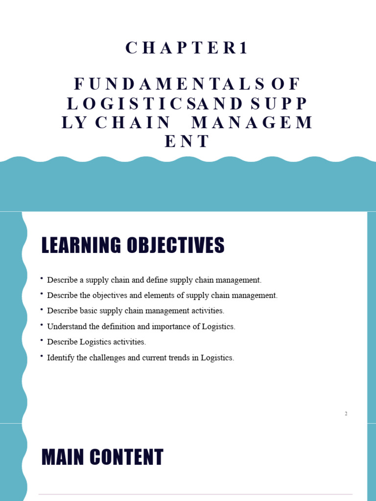 Chapter 1 - Fundamentals of Logistics and Supply Chain Management | PDF | Logistics | Supply Chain