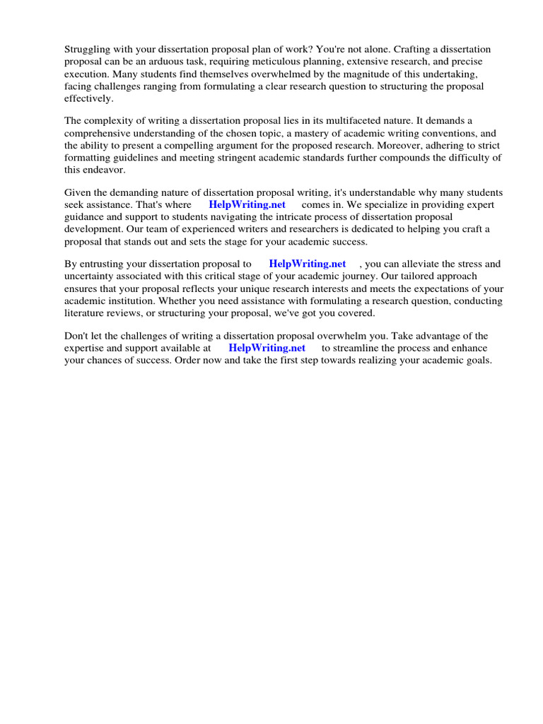 Dissertation Proposal Plan of Work | PDF | Thesis | Bibliography