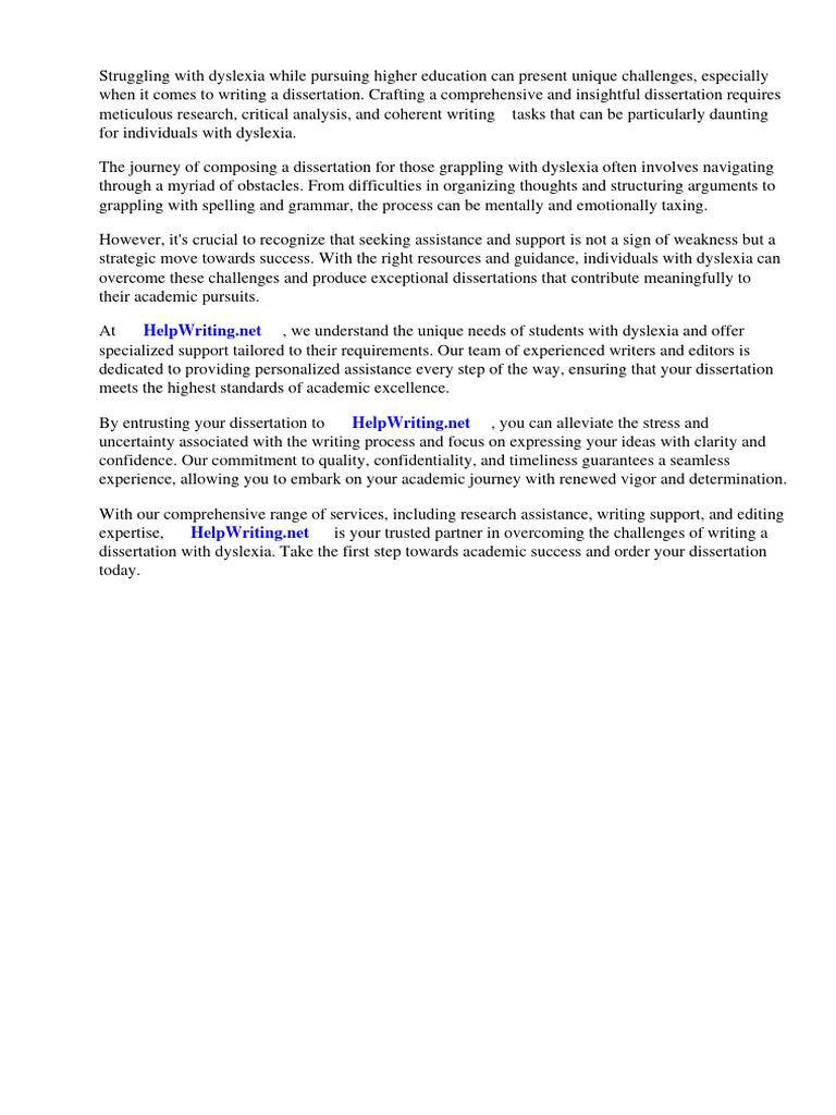 Dyslexia Dissertation Topics | PDF | Dyslexia | Learning Disability