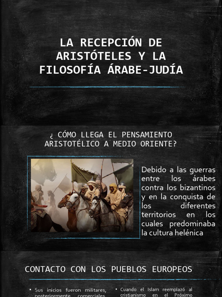 LA RECEPCIÓN DE ARISTÓTELES Y LA FILOSOFÍA ÁRABE-JUDÍA | PDF ...