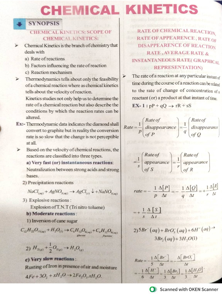 Chemical Kinetics | PDF
