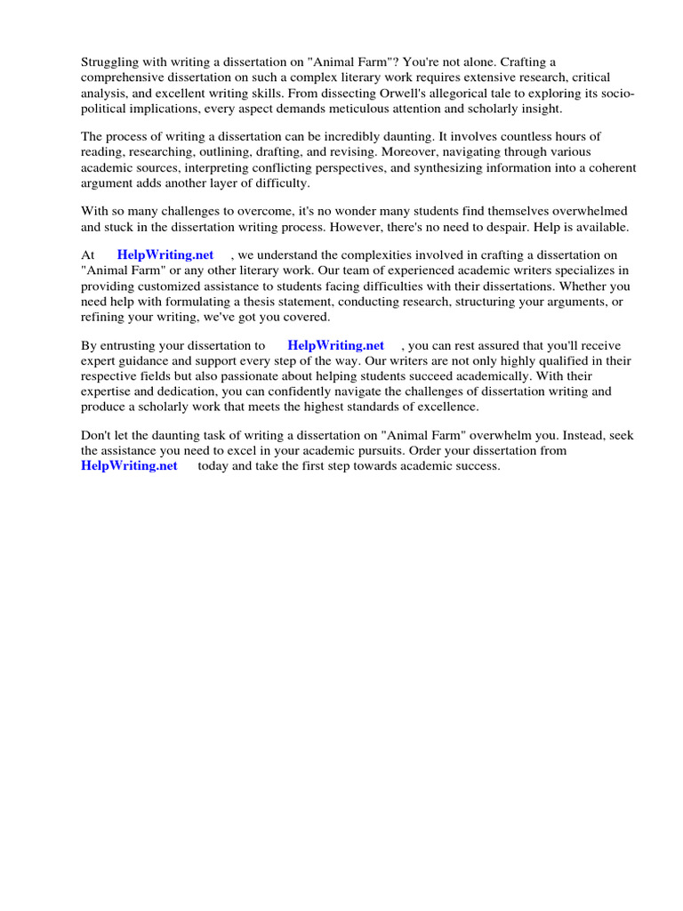 Dissertation Animal Farm | PDF