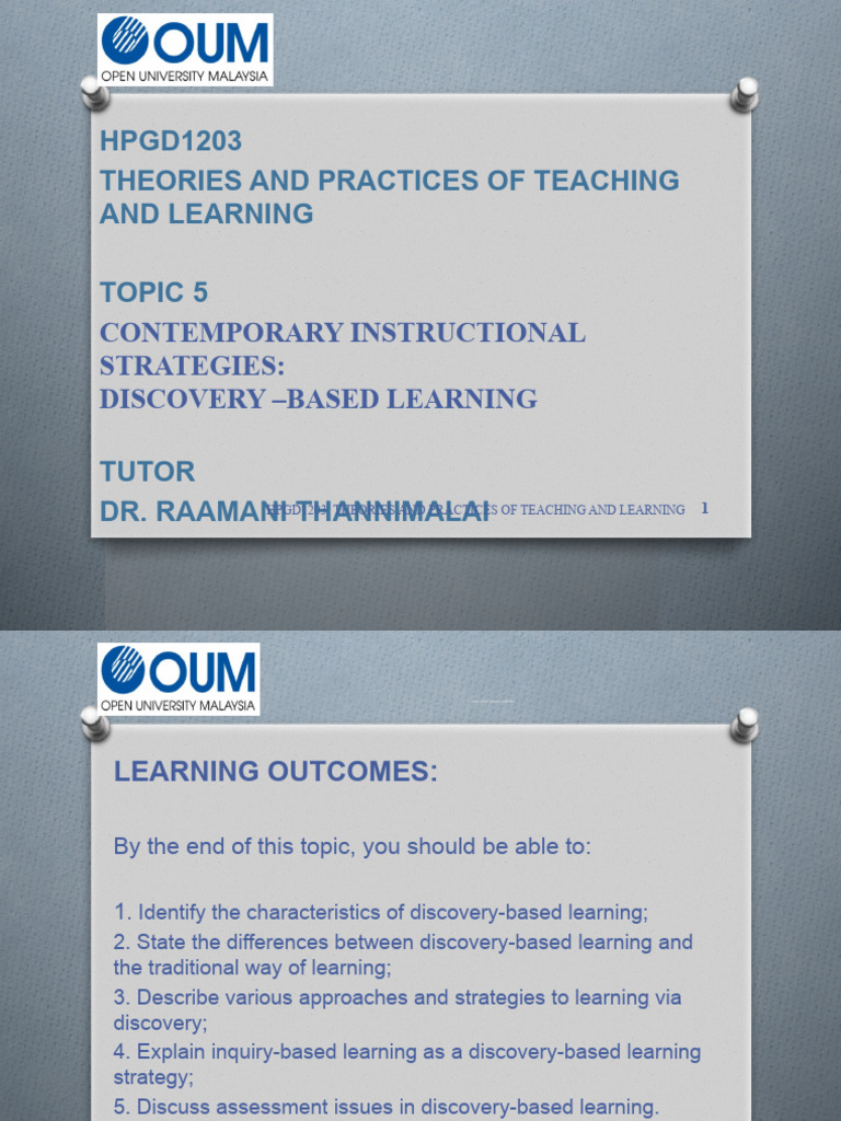 HPGD1203 TOPIC 5 Contemporary Instructional Strategies Discovery Based ...