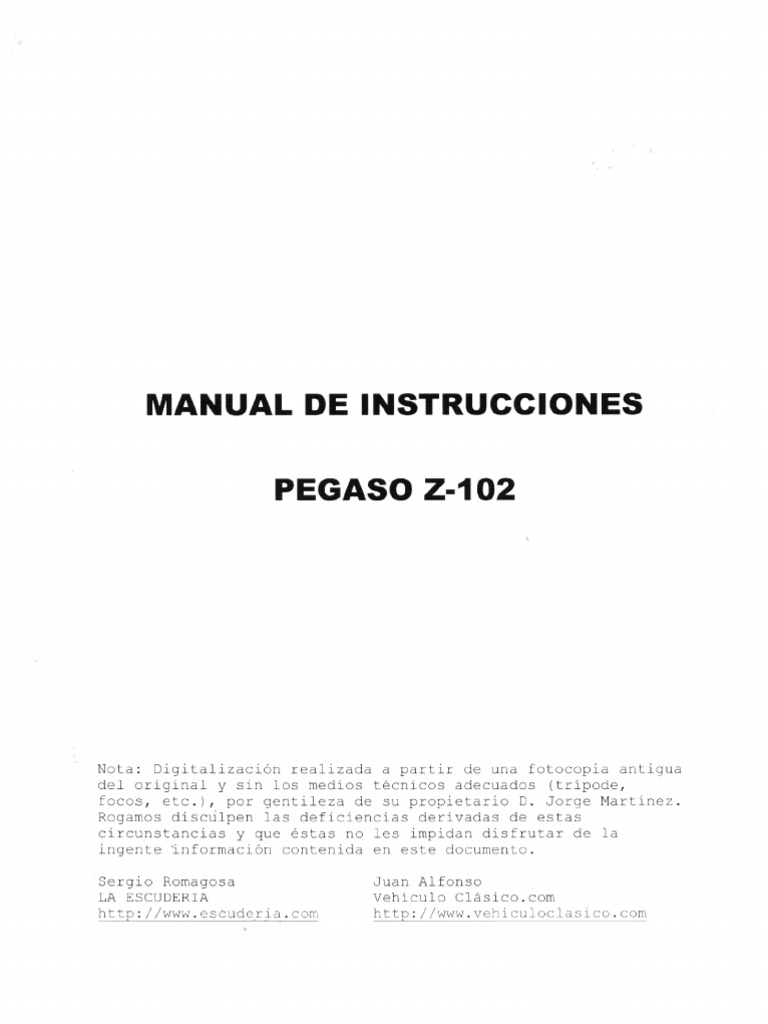 PegasoZ102 Manual Instrucciones01 | PDF