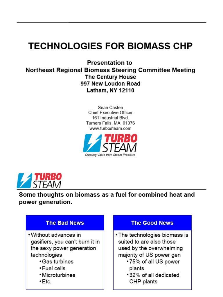 Technology for Biomass CHP | PDF | Cogeneration | Power Station