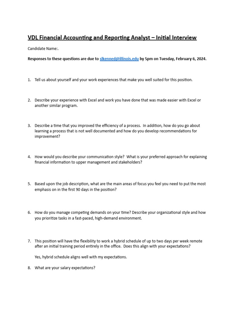 Initial Written Interview | PDF