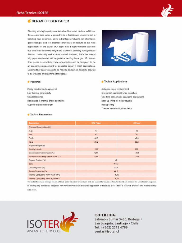 Ficha Isoter Fiber Paper | PDF