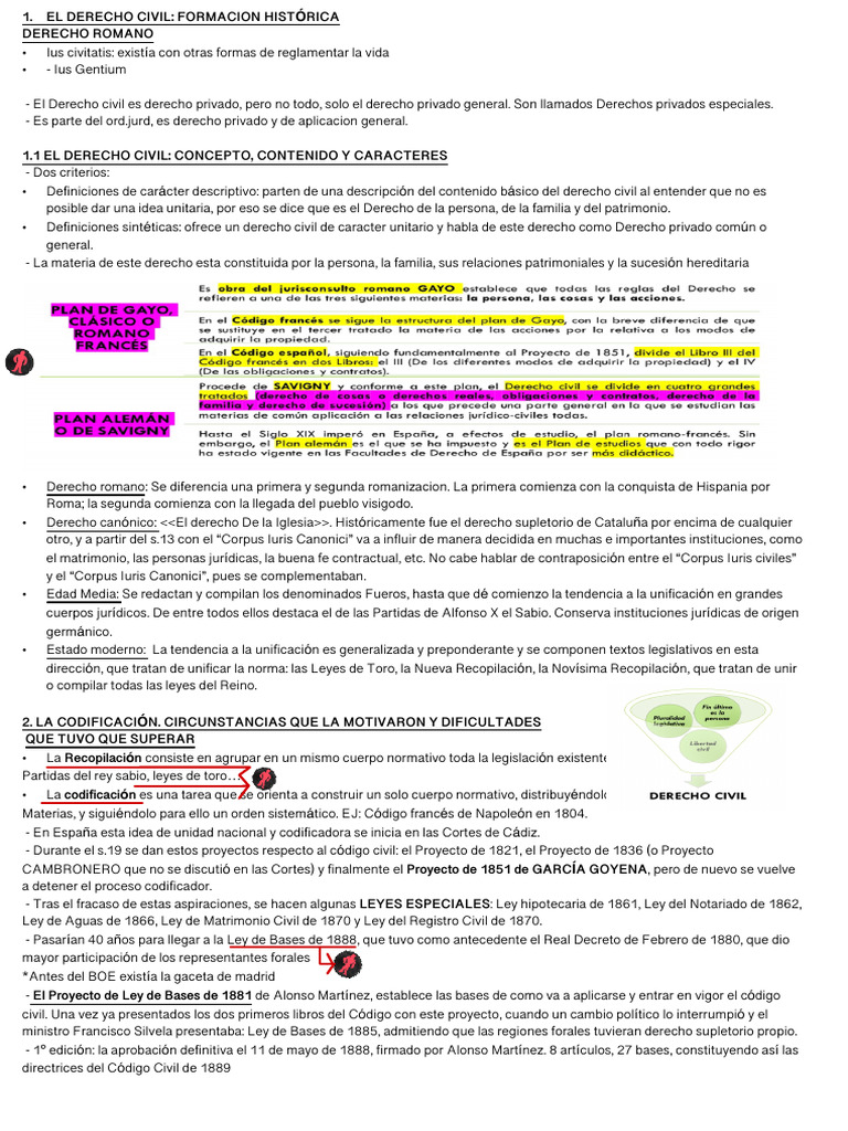 Tema 2 Derecho Civil | PDF | Derecho Civil (Common Law) | Codificación (ley)