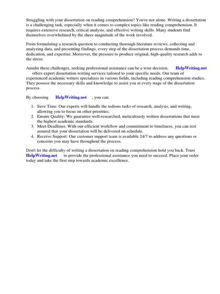 Dissertation Reading Comprehension | PDF | Reading Comprehension | Thesis