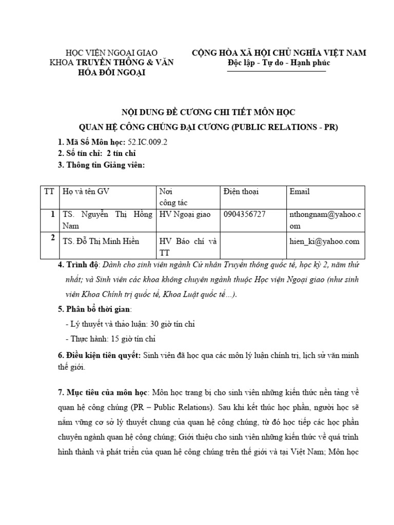 52 - IC - 009 - 2 - Dai Cuong Quan He Cong Chung | PDF