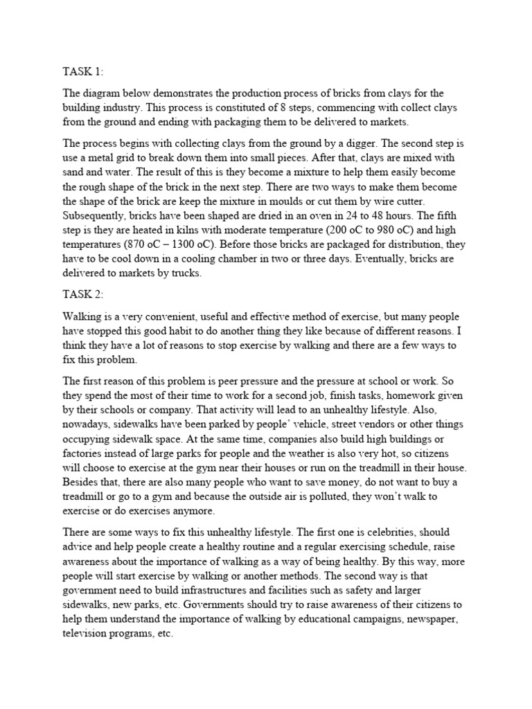 Writing Task 1,2 | Download Free PDF | Brick