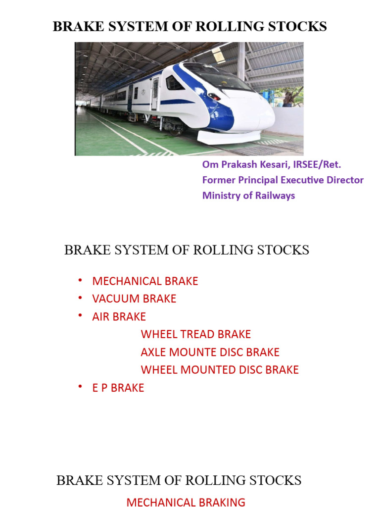 Air Brake System of Rolling Stocks | PDF | Brake | Rolling Stock