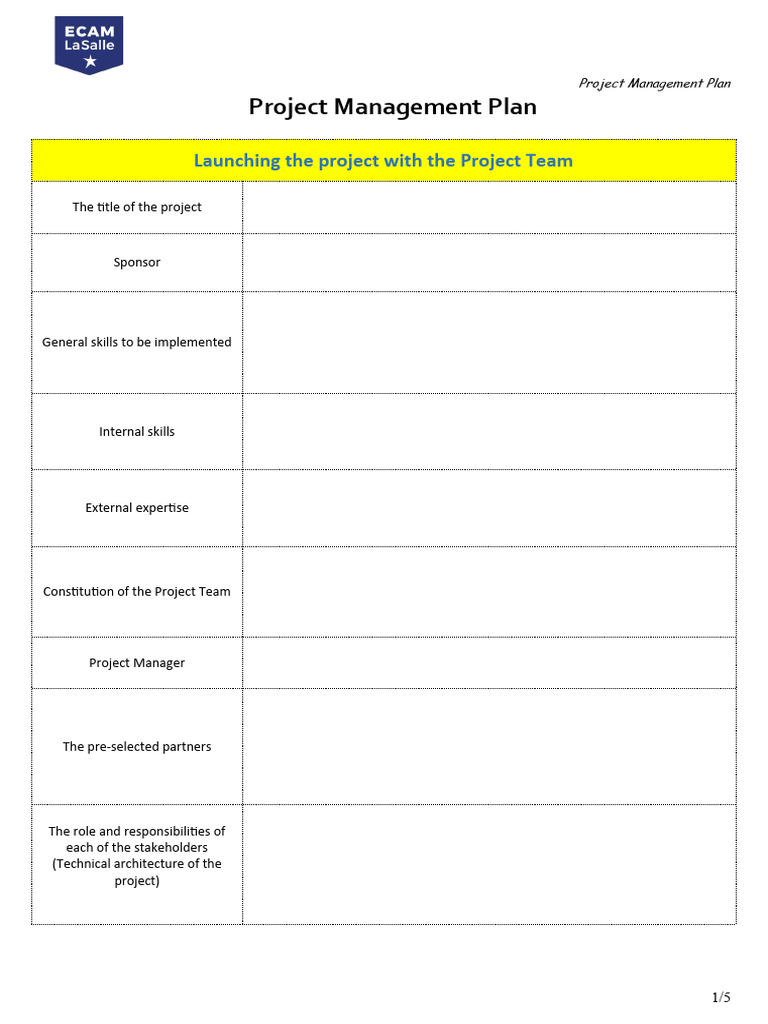 Project Management Plan | PDF | Project Management | Risk