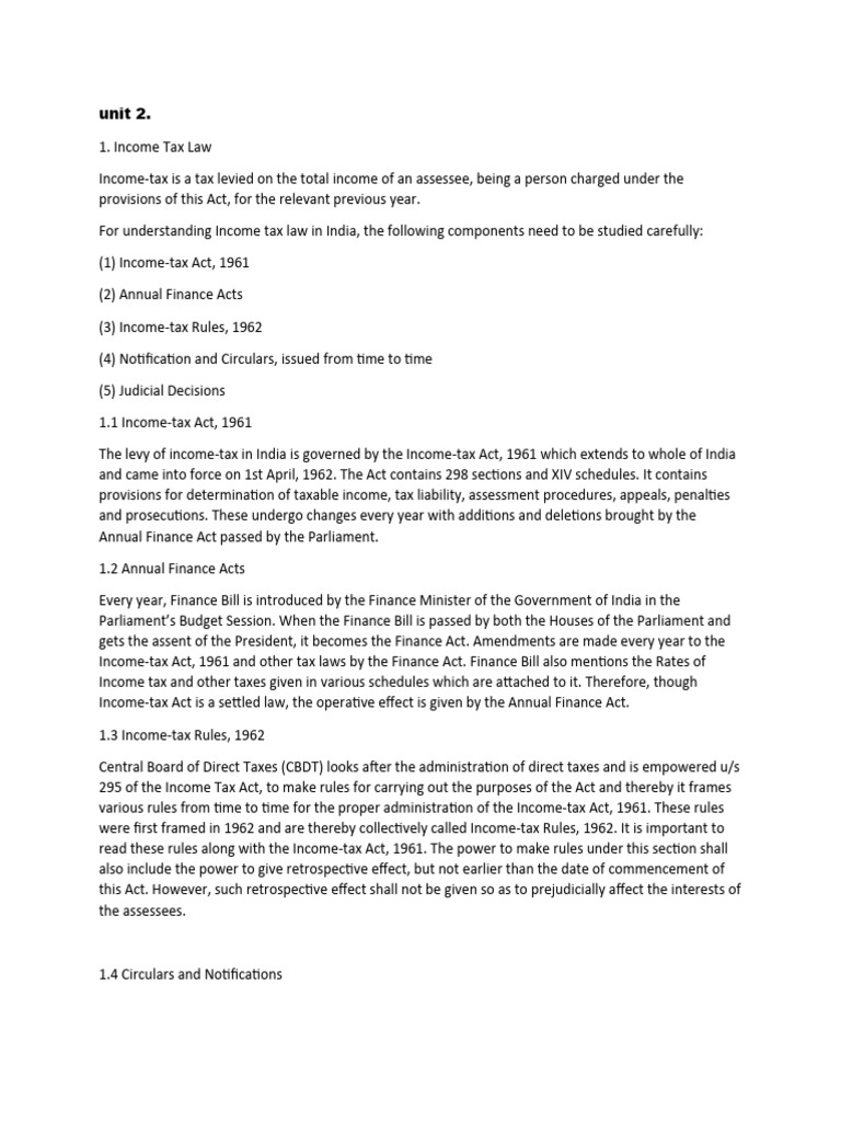 Tax Unit 2 | PDF | Income Tax | Capital Gains Tax