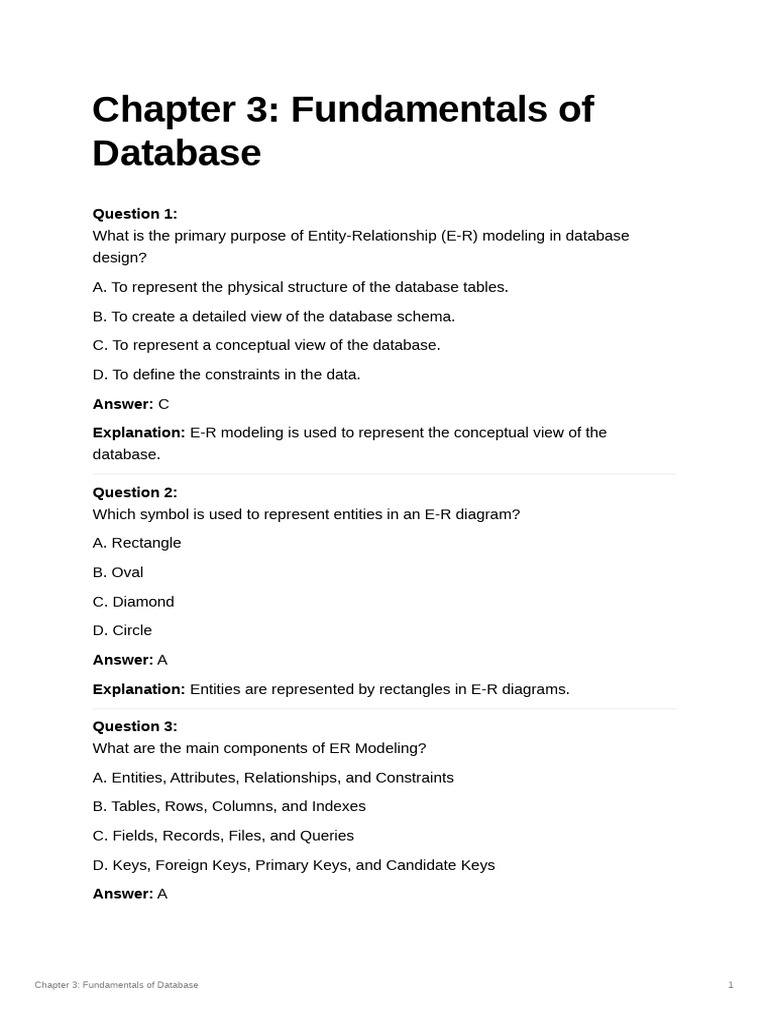 Chapter 3 MCQV | PDF | Inheritance (Object Oriented Programming) | Relational Database
