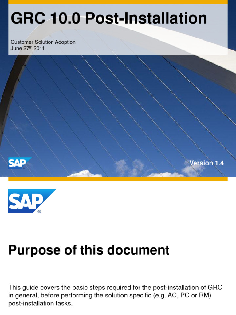 SAP GRC - Post Installation Guide | PDF | Ibm Db2 | Computing SAP GRC - Post Installation Guide | PDF | Ibm Db2 | Computing
