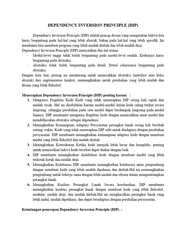 Dependency Inversion Principle (DIP) | PDF | Bisnis