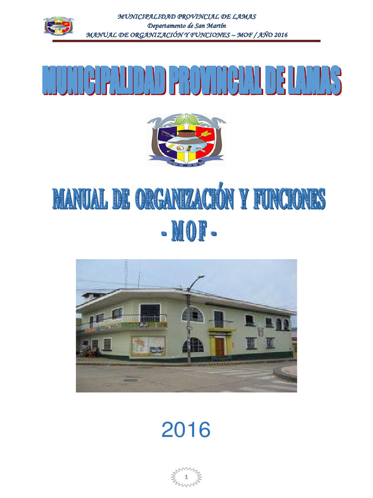 Mof Lamas Final | PDF | Gobierno local | Alcalde