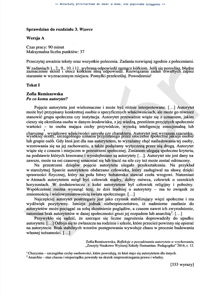 PDF Nowe Sowa Na Start Klasa 8 Dzia 3 Sprawdzian Compress | PDF