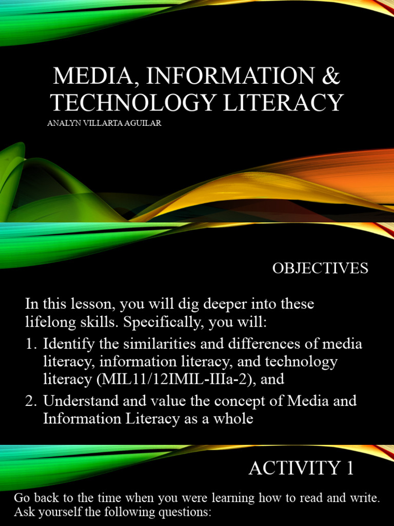 2 Media Information Technology Literacy | PDF | Literacy | Information