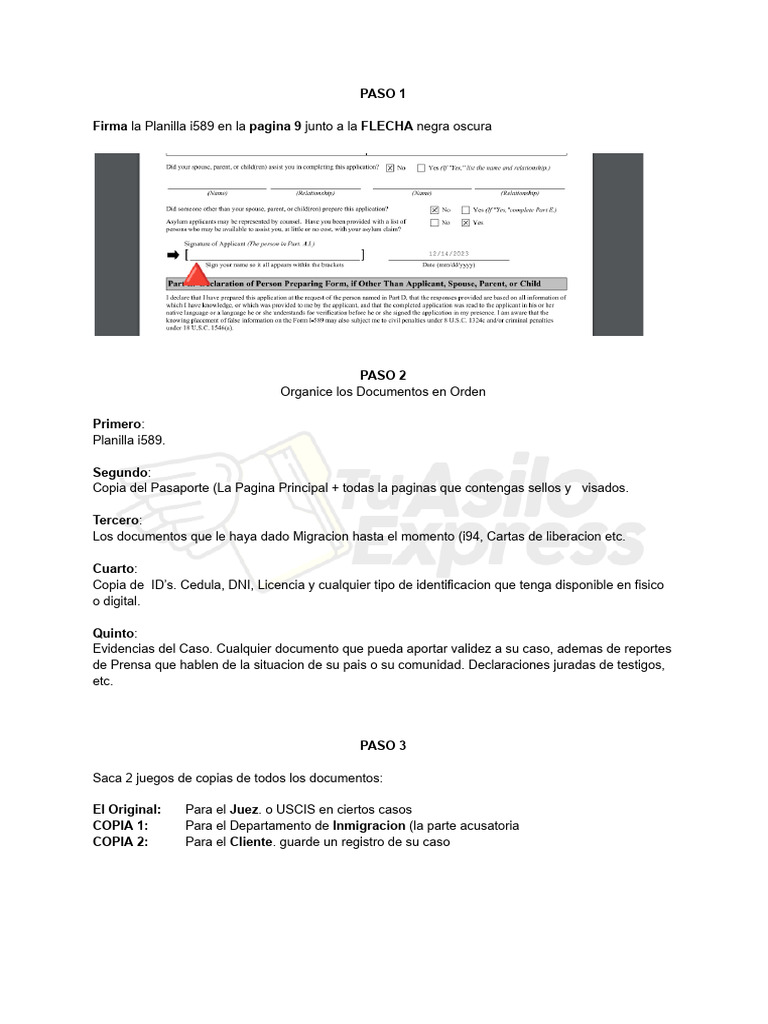 Instrucciones Asilo 2024 | PDF