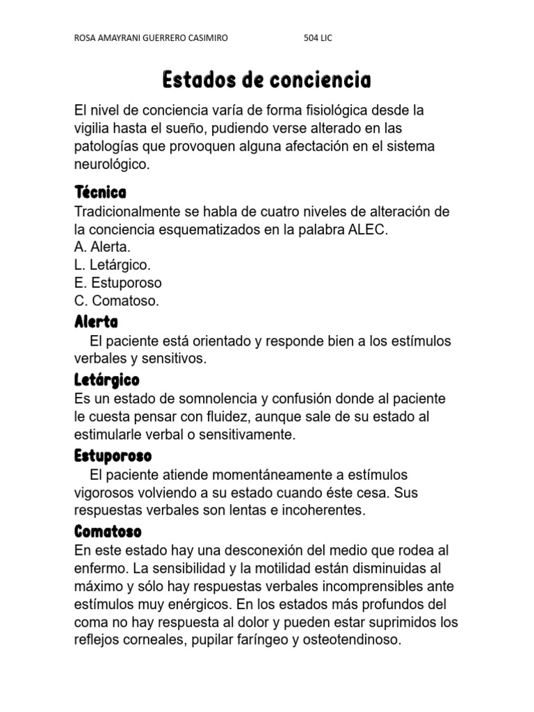Estados de Conciencia | PDF