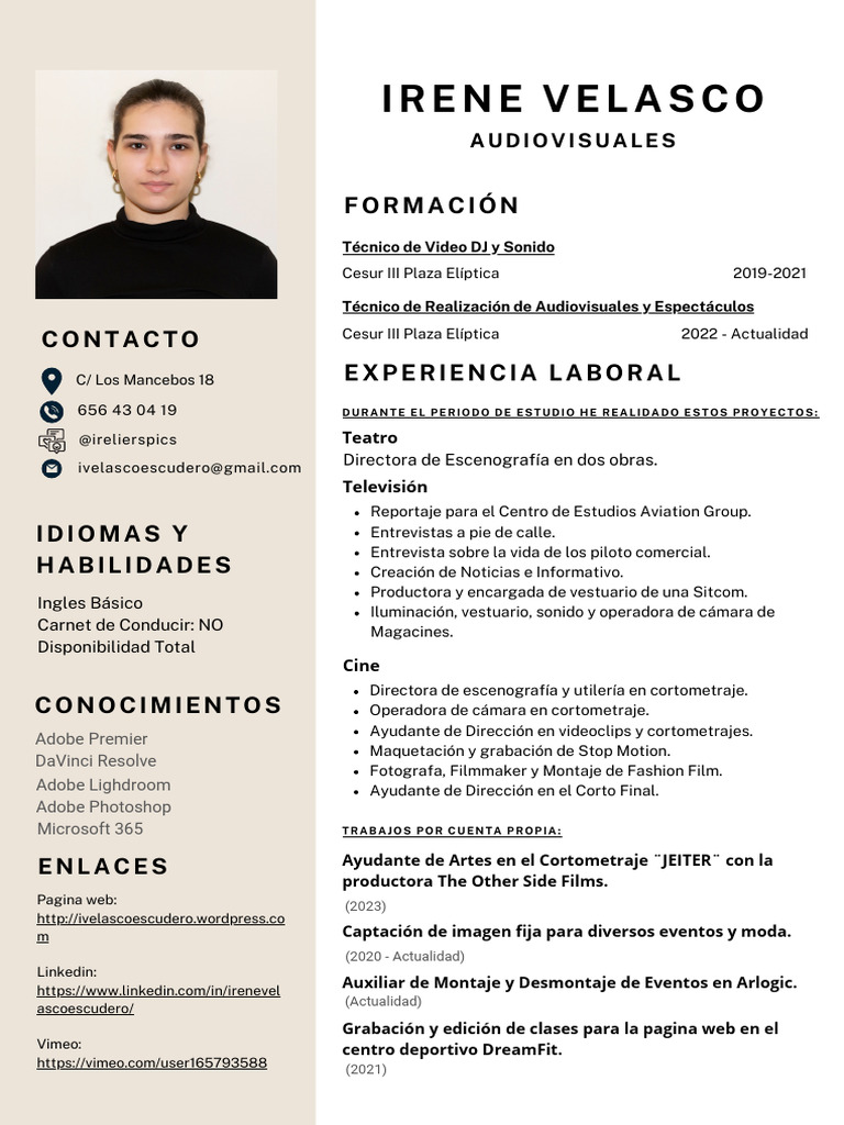 CV Irene Velasco | PDF