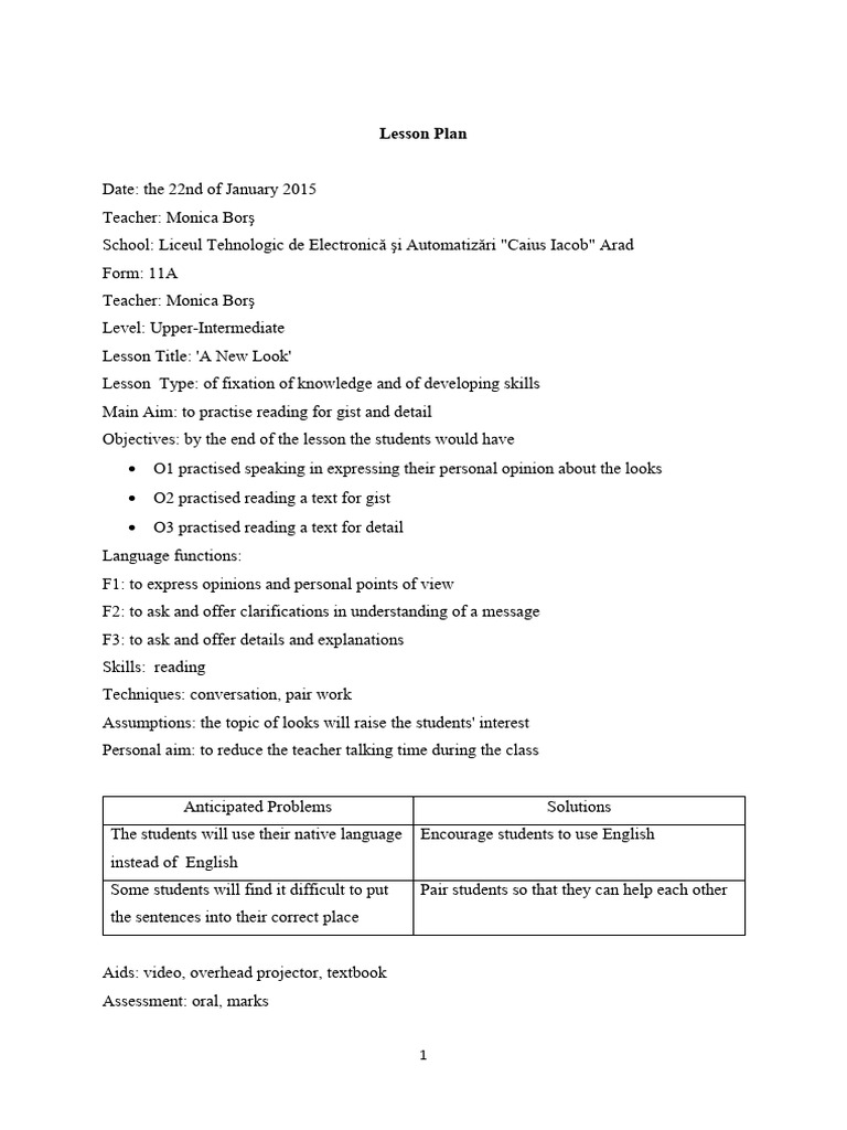 0 Lesson Plan 11a | PDF | Reading Comprehension | Cognitive Science