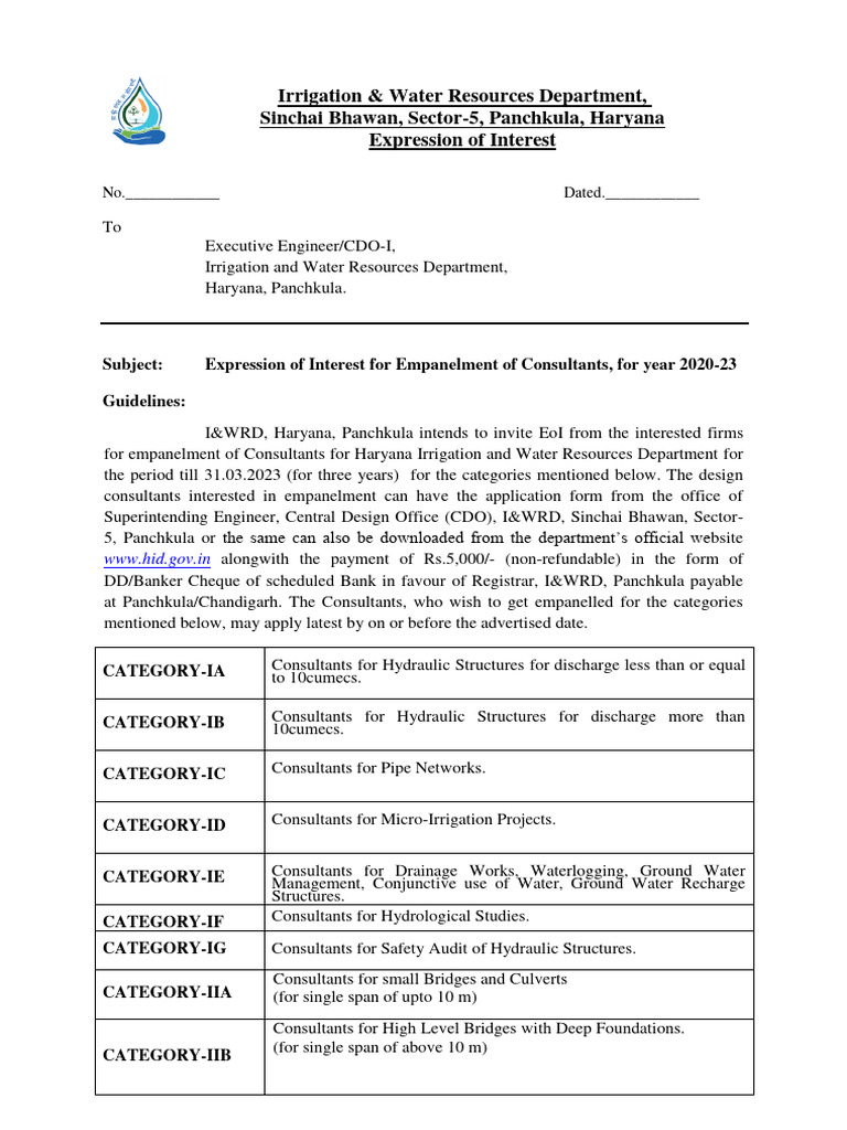 EOI For Empanelment of Consults1 | PDF | Consultant | Joint Venture