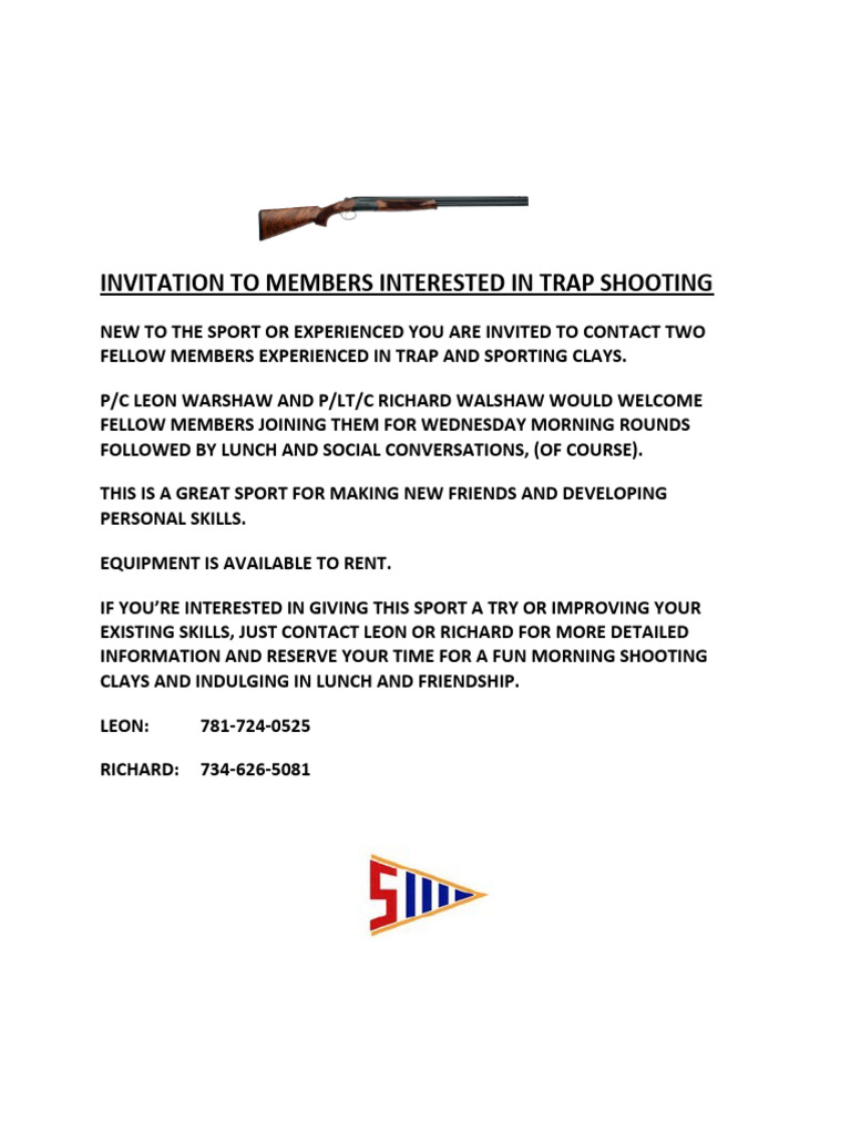 Invitation to Members Interested in Trap Shooting.docx | PDF