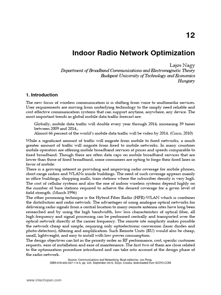 Indoor Radio Network Optimization | PDF | Mathematical Optimization | Cellular Network