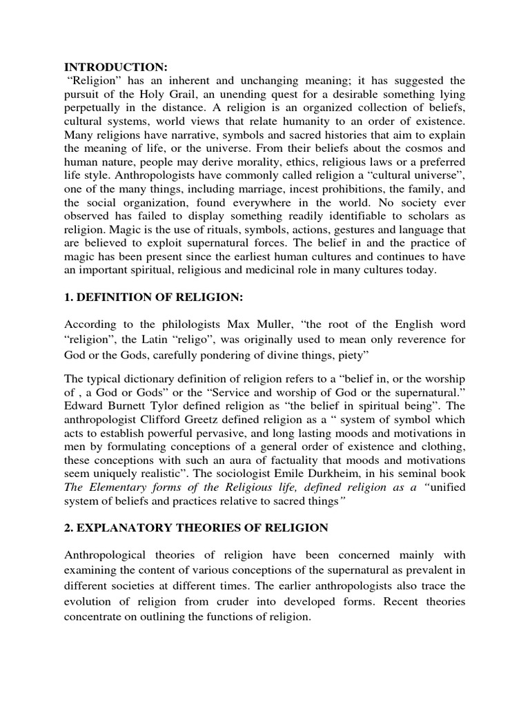 Theories and Functions of Religion | PDF | Anthropology Of Religion ...