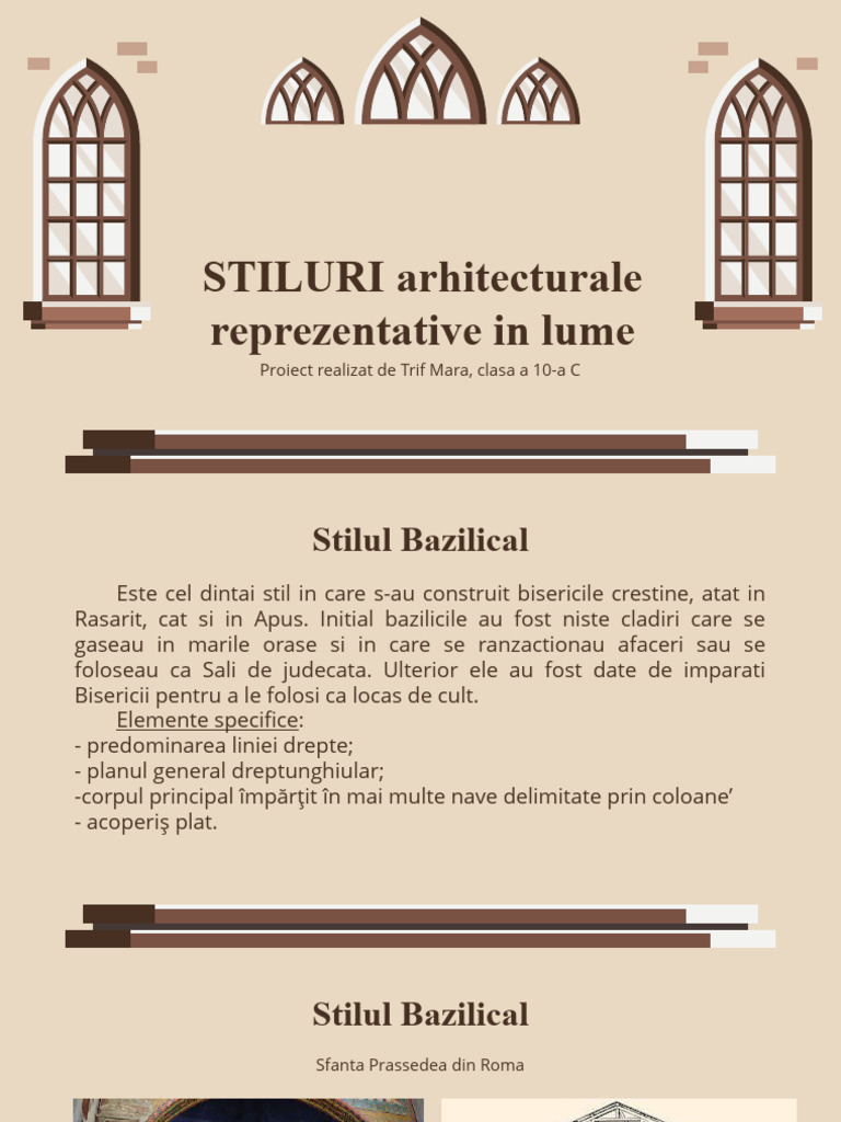 Stiluri Arhitecturale Reprezentative in Lume | PDF