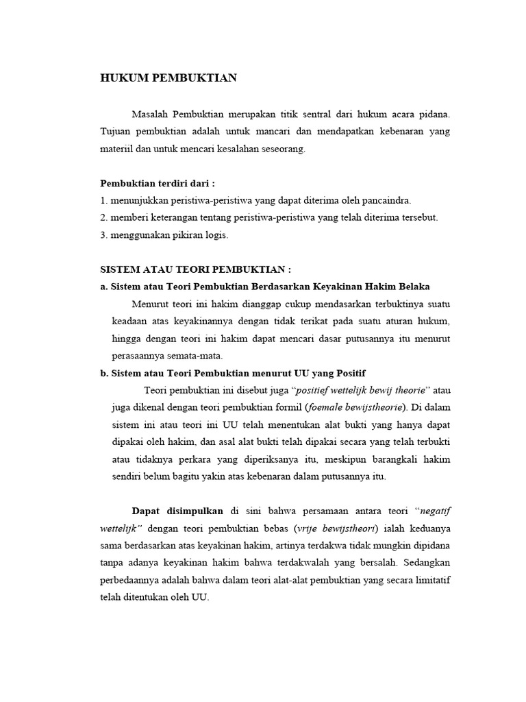 Hukum Pembuktian | PDF