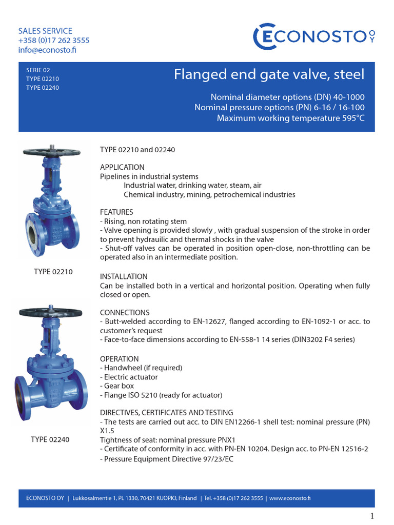 2-flanged-end-gate-valve-steel-1 | PDF | Valve | Gas Technologies