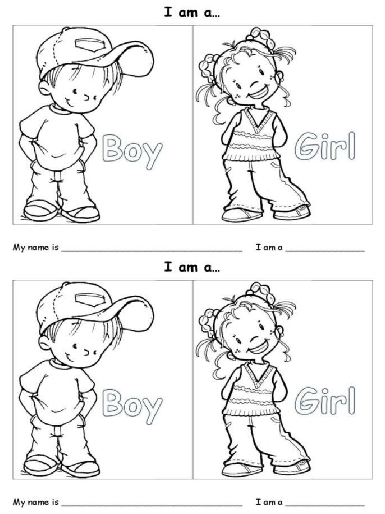 Boy or Girl Coloring Worksheet | PDF