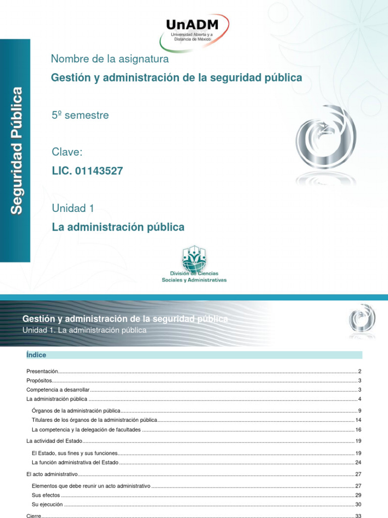 SGAP U1 Contenido | PDF | Administración Pública | Estado (política)