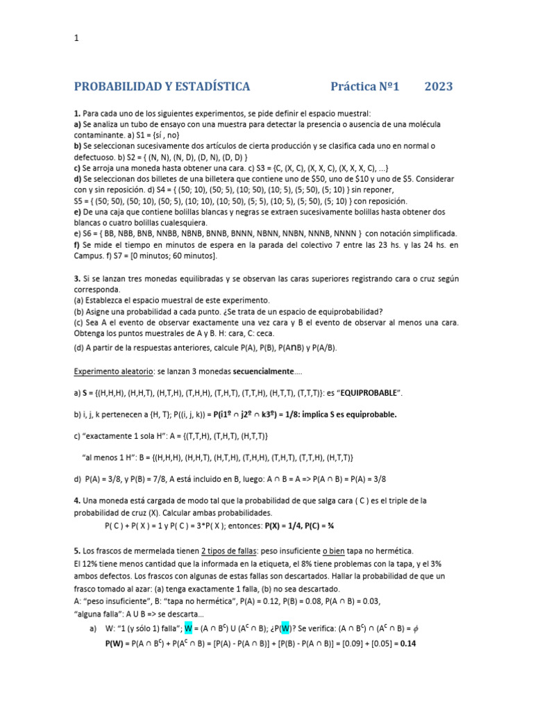 Ejercicios de proba | PDF | Probabilidad | Science