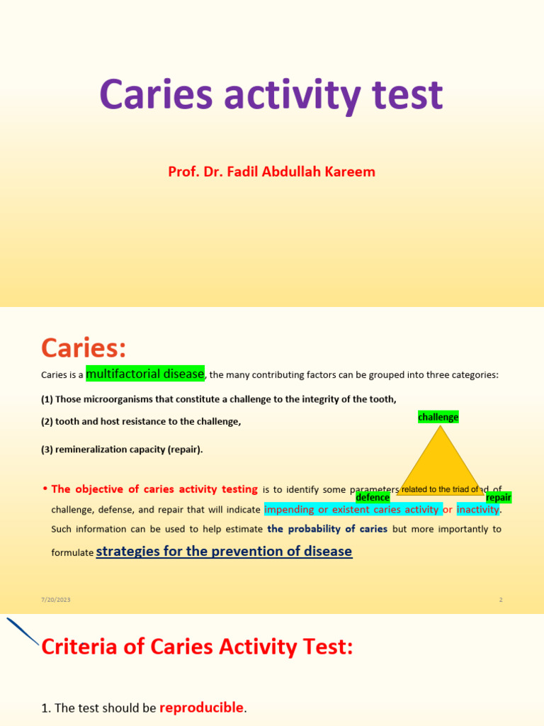 4-Caries Activity Test Ver 2 | PDF | Medical Specialties