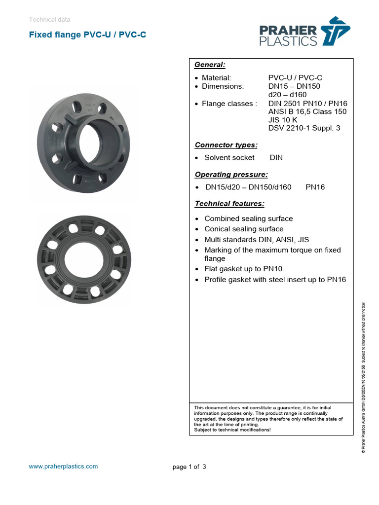 Fixed Flange PVC U - PVC C | PDF | Polyvinyl Chloride