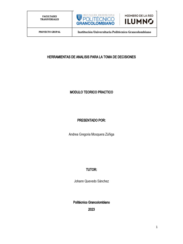 Modulo Teorico Practico - Herramientas de Analisis para La Toma de Decisiones | PDF ...