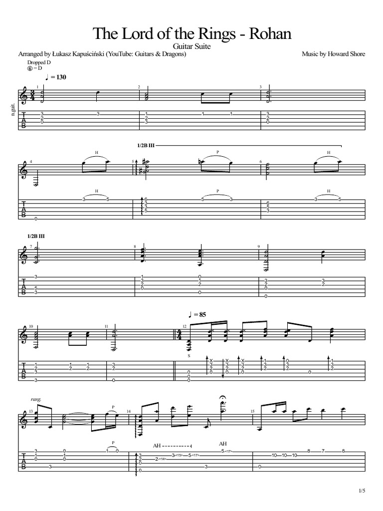The Lord of The Rings - Rohan Guitar Suite | PDF