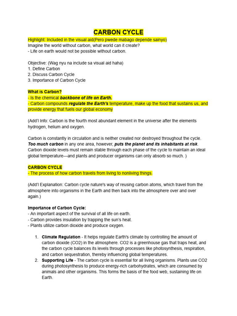 Carbon Cycle | PDF | Carbon Cycle | Soil