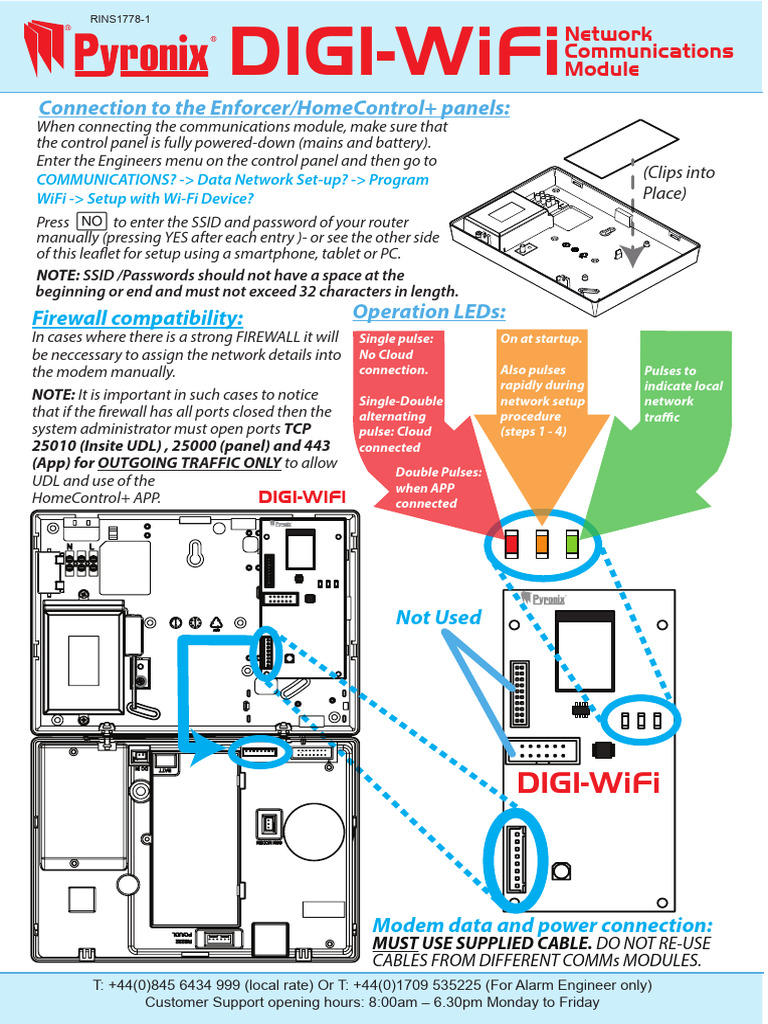 Pyronix Enforcer DIGIWIFISet Up Data Sheet | PDF | Wi Fi | Smartphone