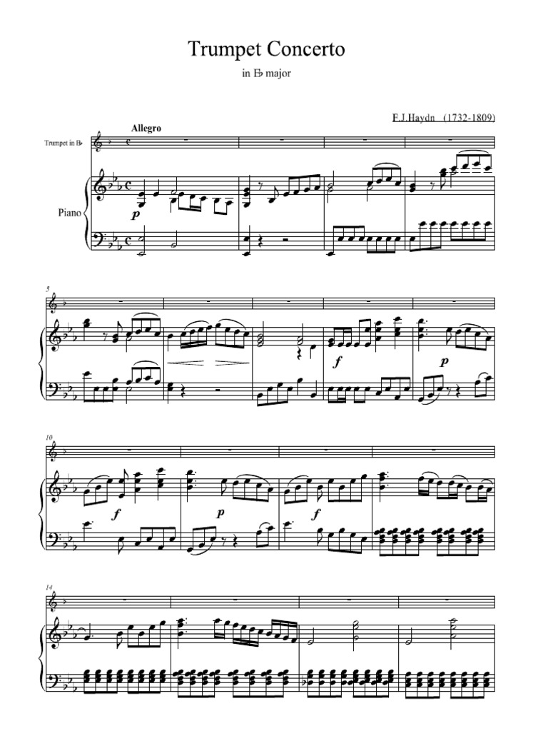 Haydn - Trumpet Concerto in E-Flat | PDF